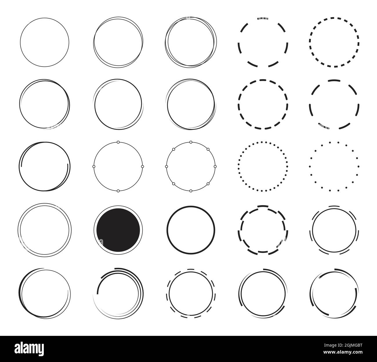 Set of round border background. Circles frames decoration elements ...