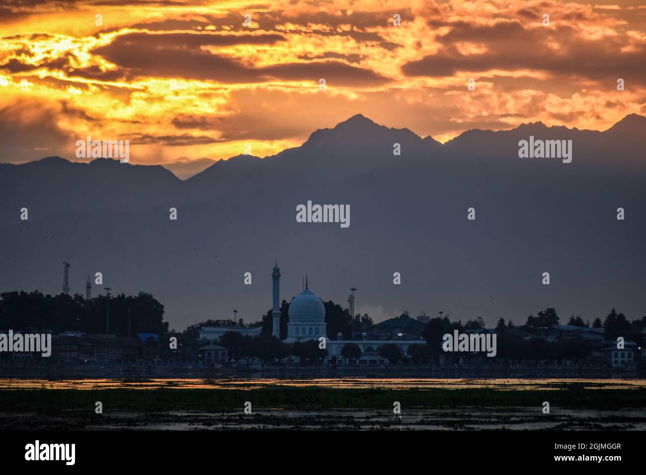 Srinagar, India. 10th Sep, 2021. A general view of Hazratbal Shrine ...