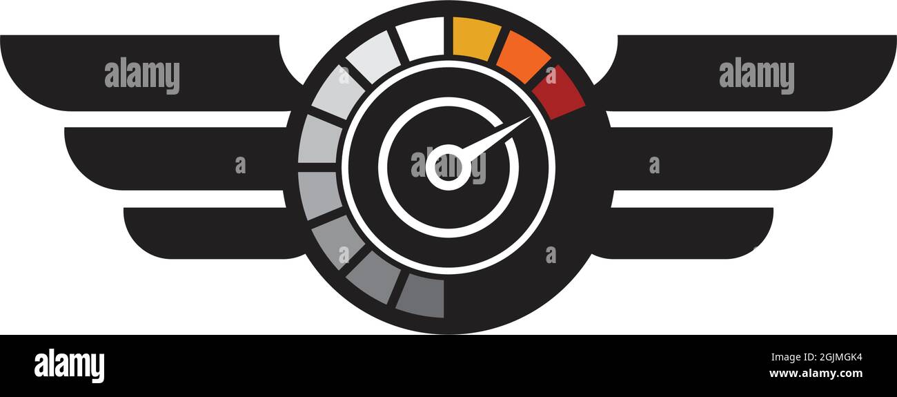 Speedometer icon logo design vector illustration template Stock Vector ...