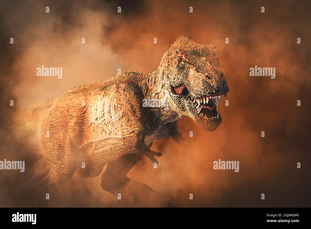 Tyrannosaurus T-rex ,dinosaur on smoke background Stock Photo - Alamy