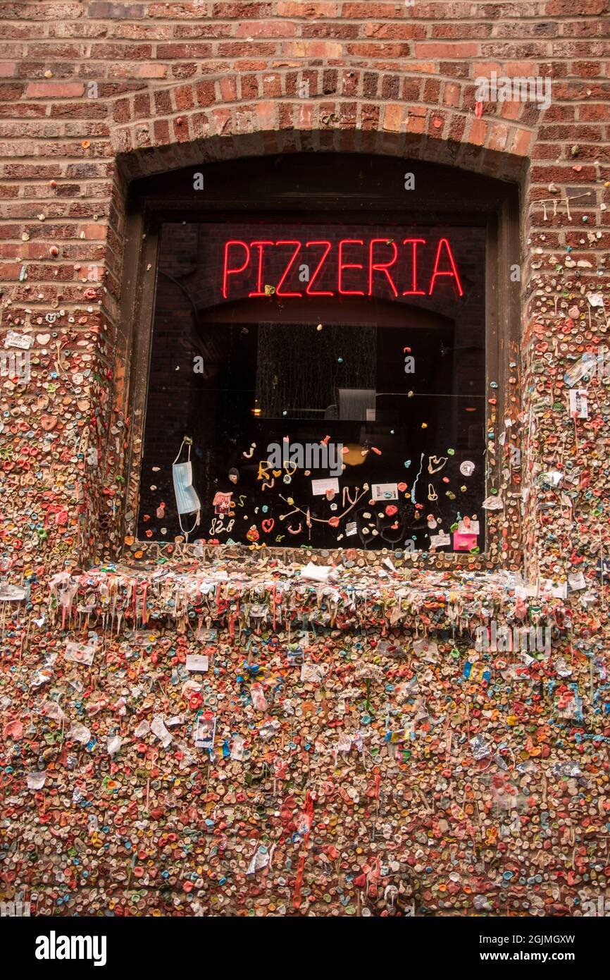 The Great Gum Wall of Seattle is an alley near Pike Place Market in ...