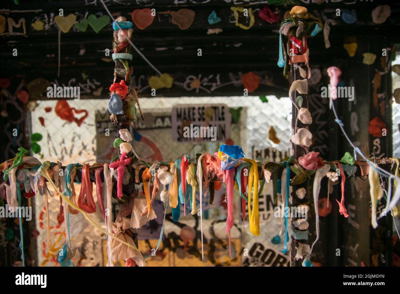 The Great Gum Wall of Seattle is an alley near Pike Place Market in ...