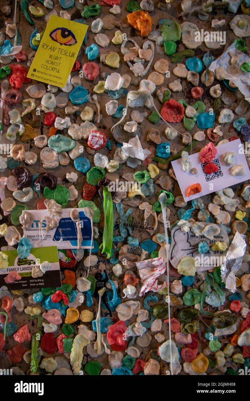 The Great Gum Wall of Seattle is an alley near Pike Place Market in ...