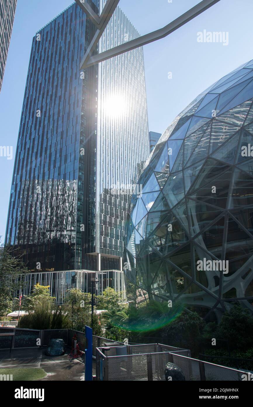 The Spheres is an office building in downtown Seattle, WA, USA with a ...