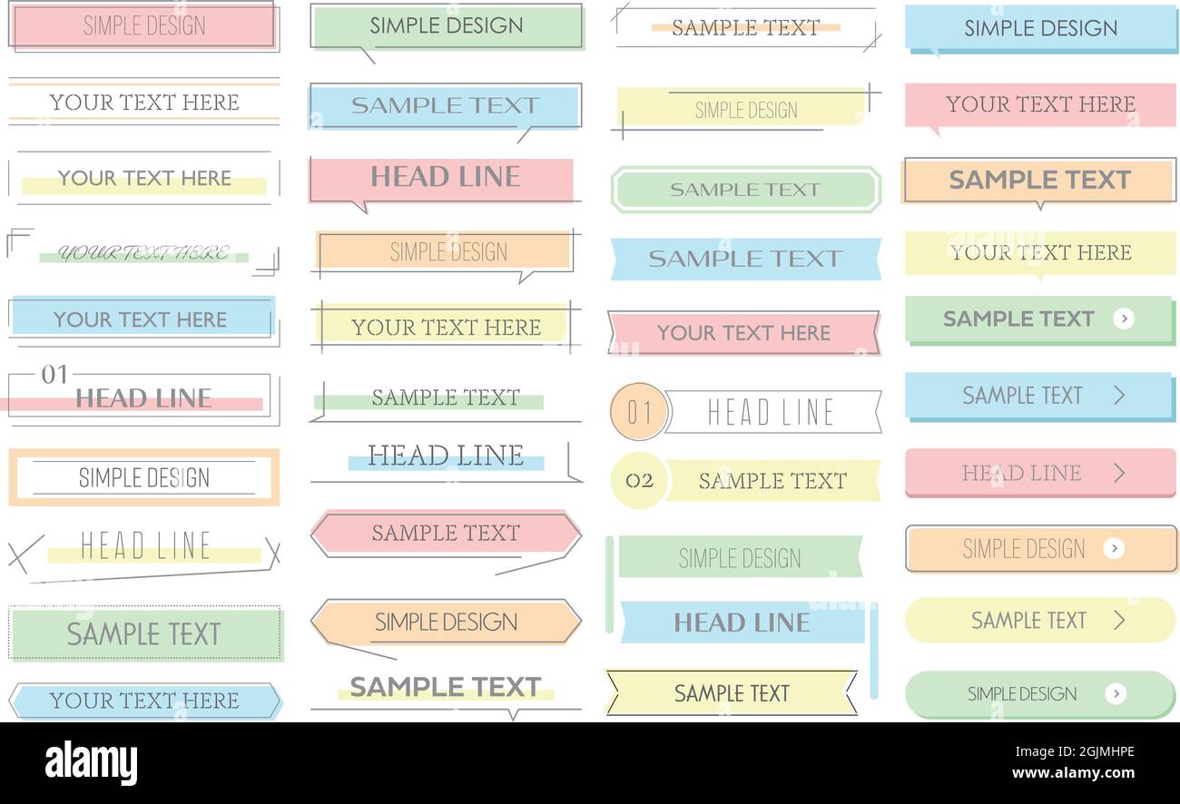 Set of simple headline. Vector illustration Stock Vector Image & Art ...