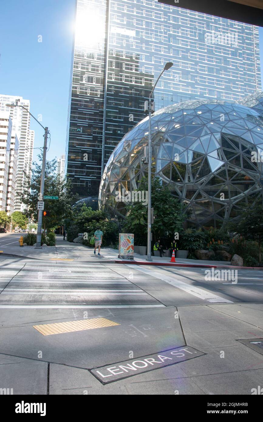 The Spheres is an office building in downtown Seattle, WA, USA with a ...