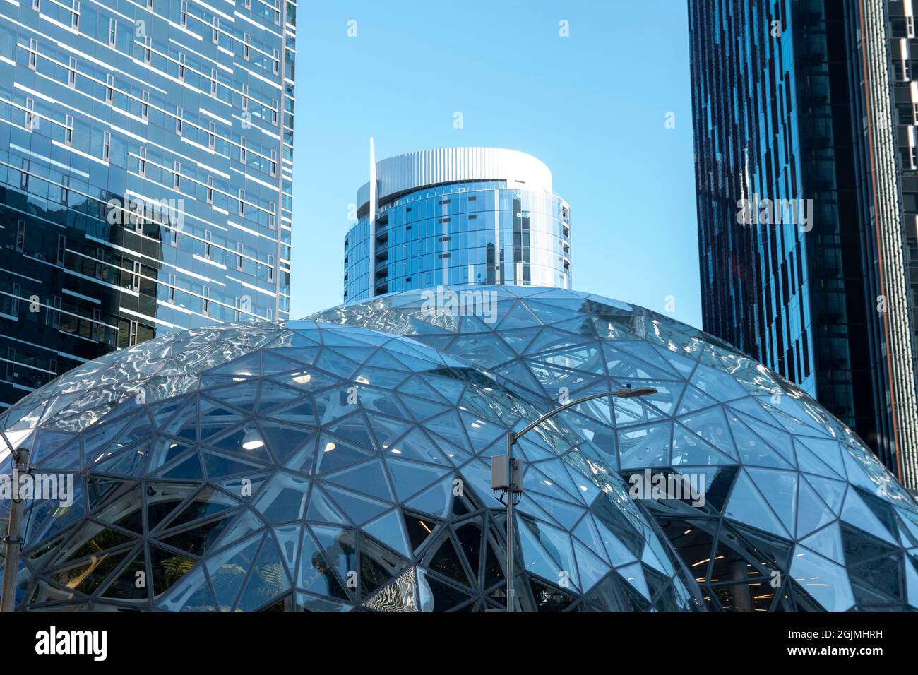 The Spheres is an office building in downtown Seattle, WA, USA with a ...