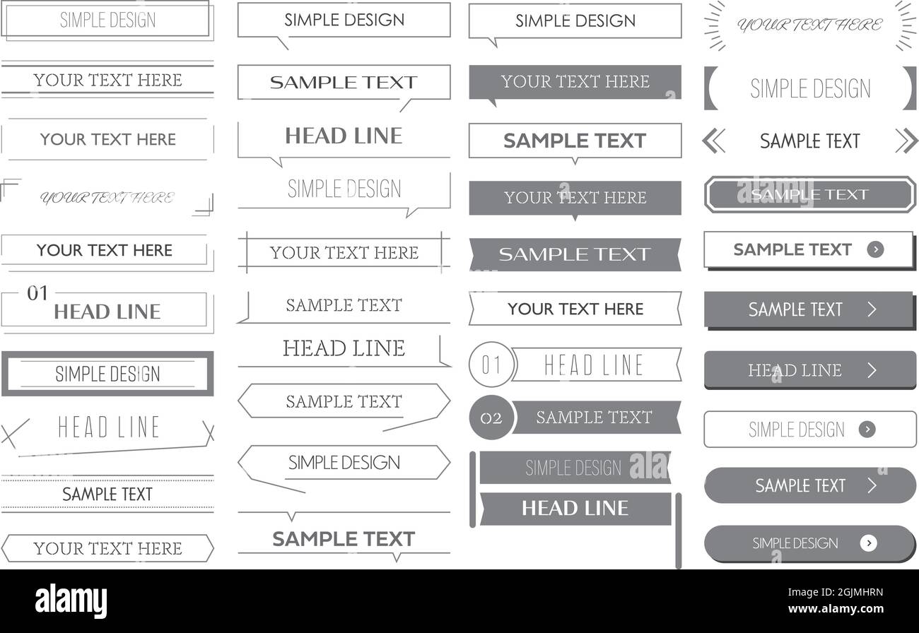 Set of simple headline. Vector illustration Stock Vector Image & Art ...