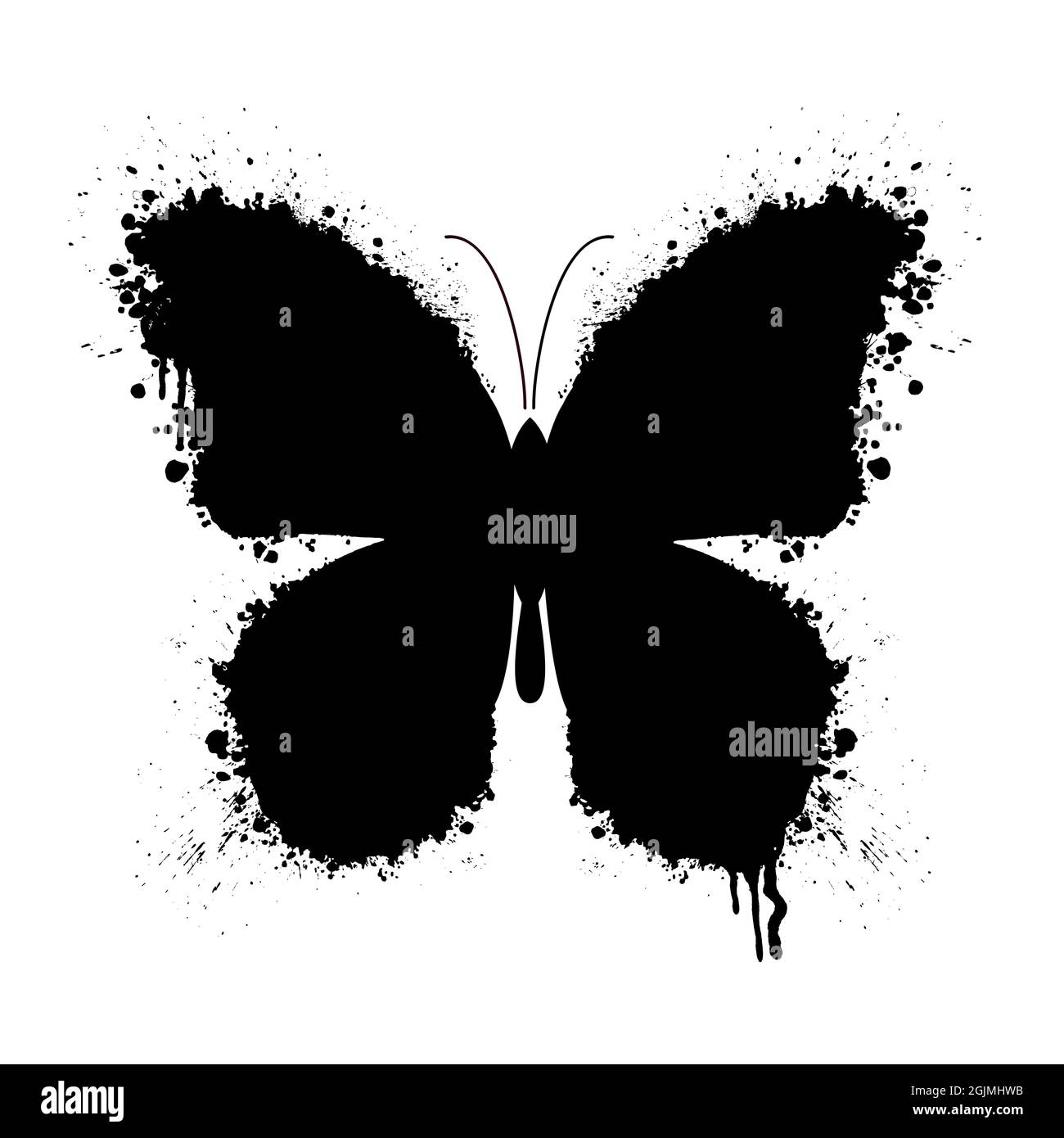 Black grunge butterfly Stock Vector Image & Art - Alamy