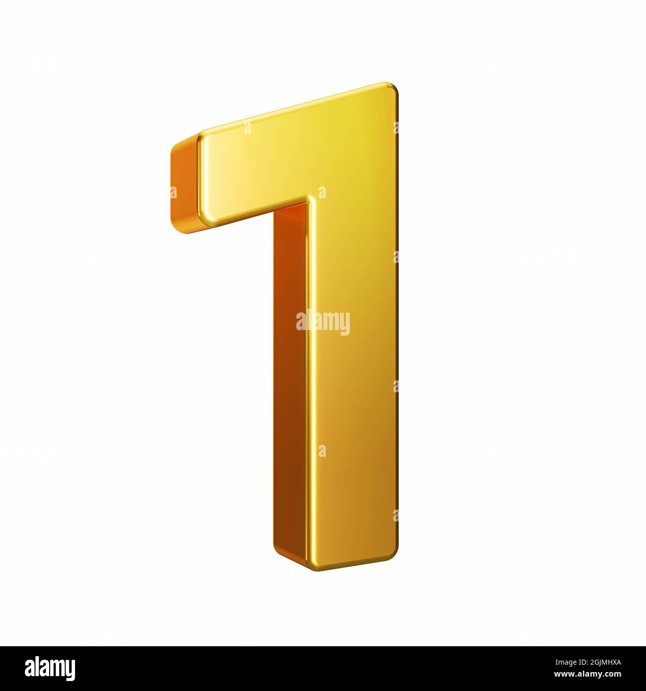 Number 1, Alphabet. Golden 3d number isolated on a white background ...