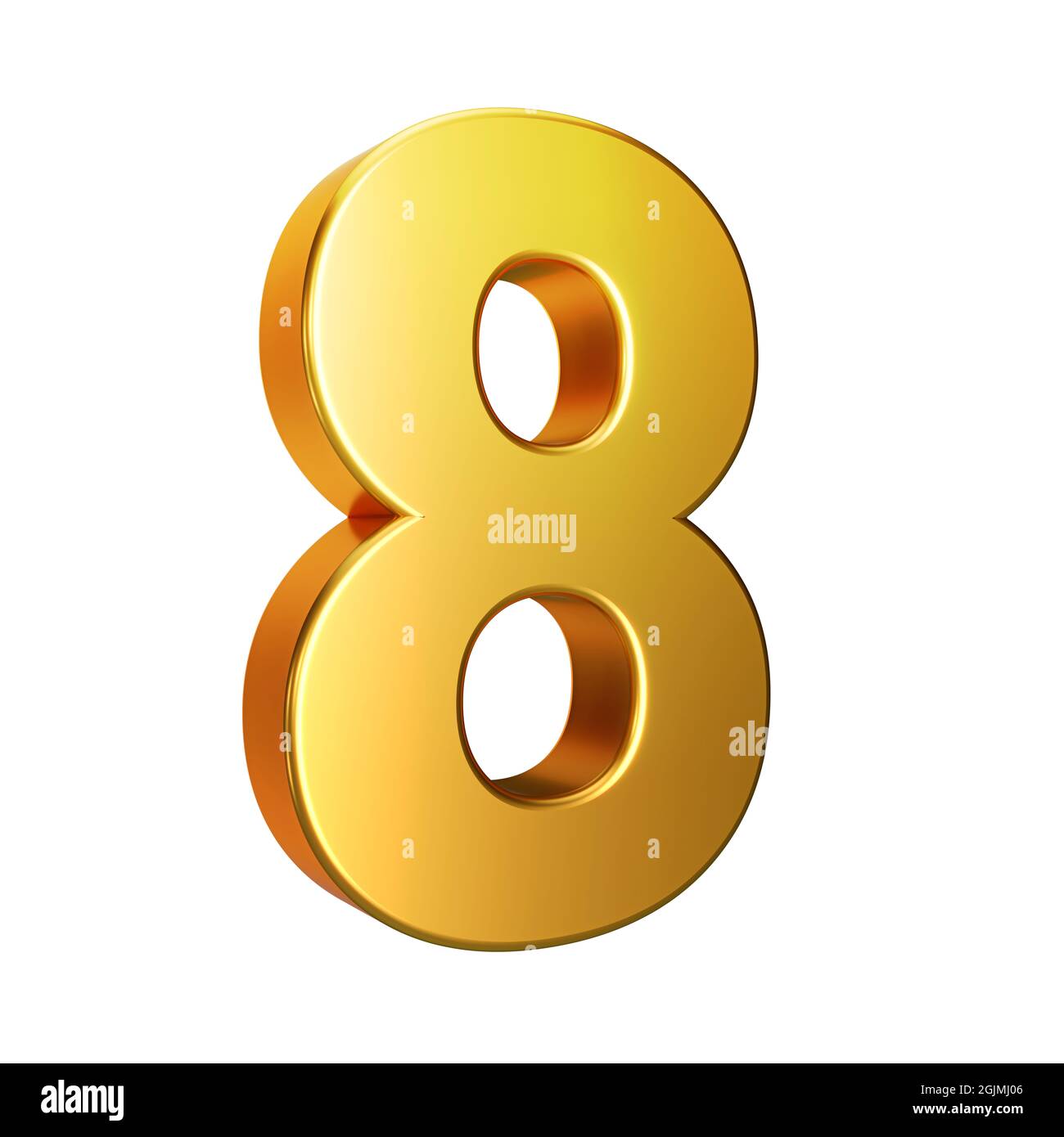 Number 8, Alphabet. Golden 3d number isolated on a white background ...