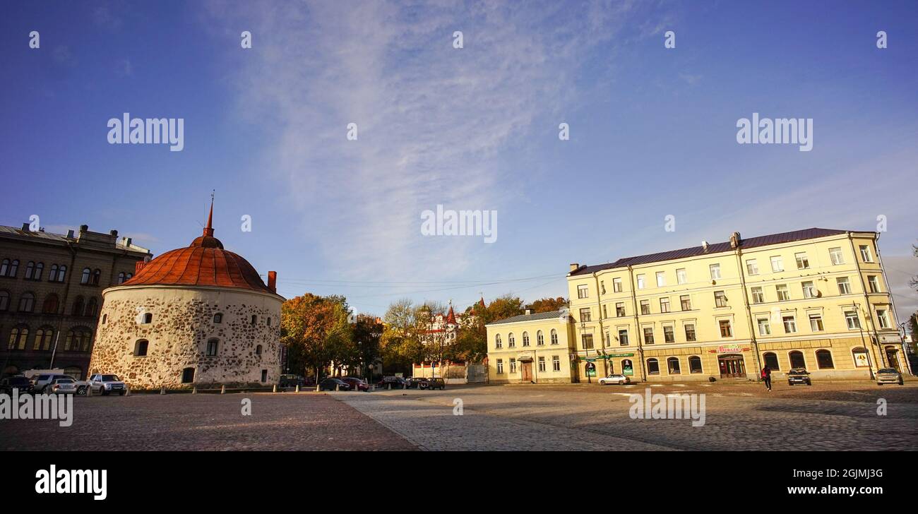 Vyborg, Russia - Oct 6, 2016. Old buildings in Vyborg, Russia. Vyborg ...