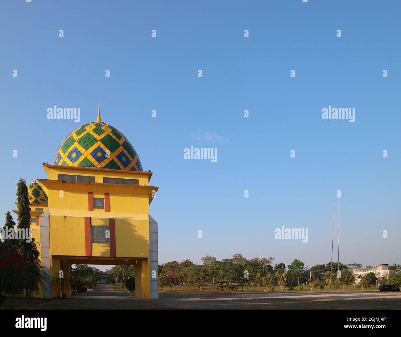 Lampung, Indonesia August 25, 2021: the minarets and dome of the Great ...