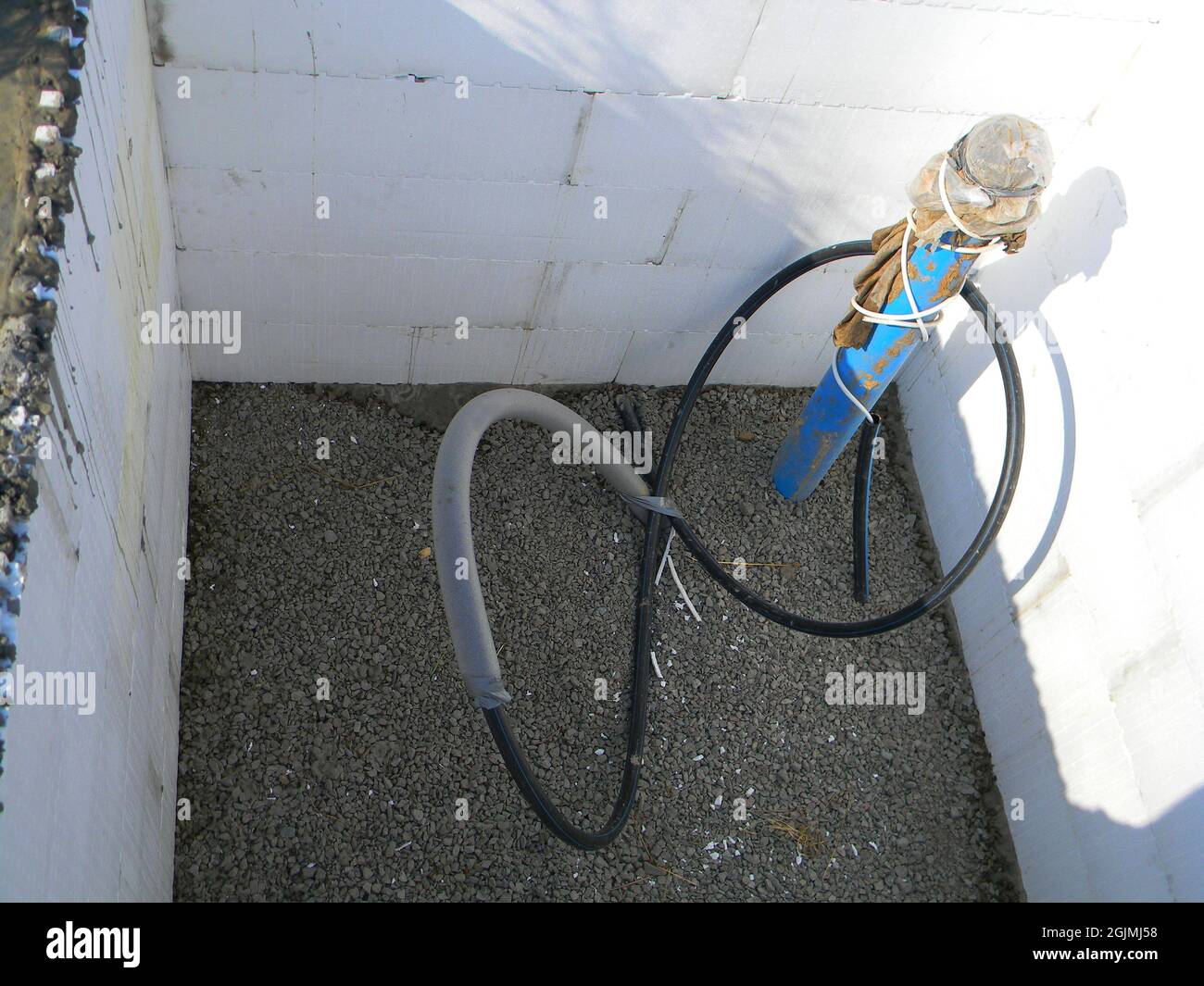 New Installed Water Bore Hole. Water supply system. Hydraulic ...