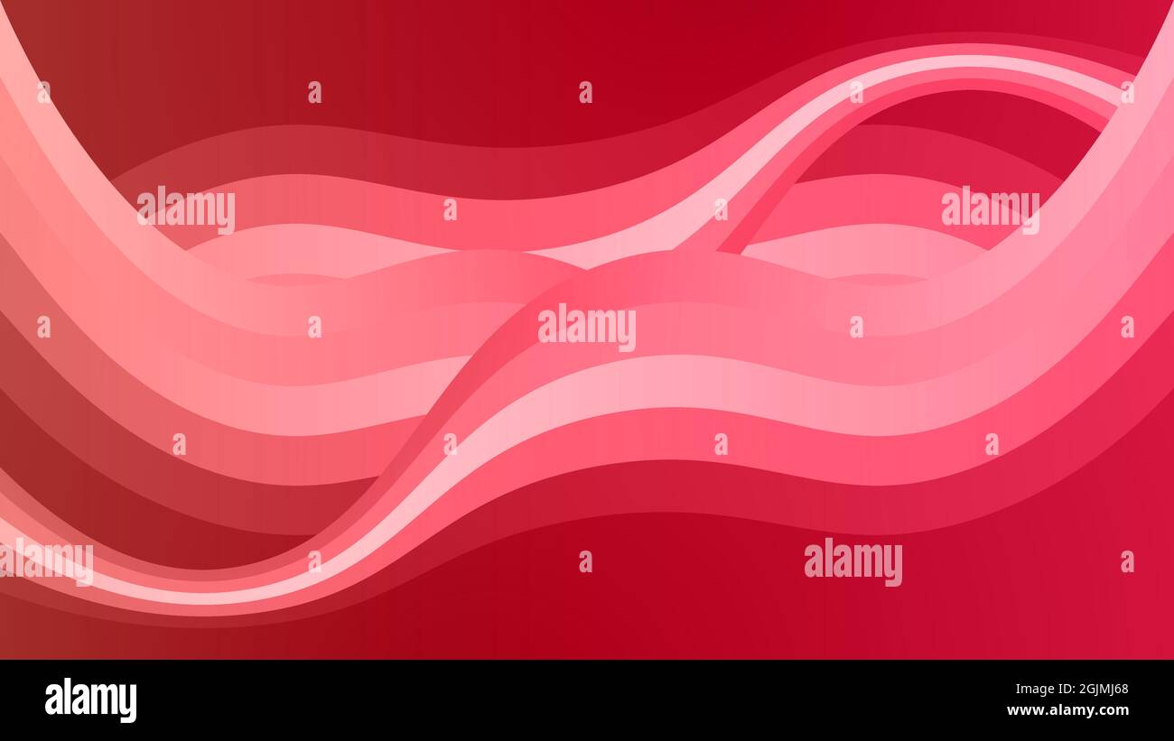 Beautiful wavy red stripes shape vector illustration. Abstract ...