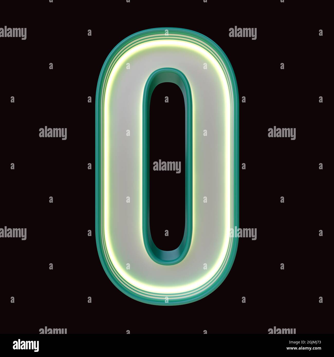 Number 0, Alphabet. Retro 3d number isolated on a black background with ...