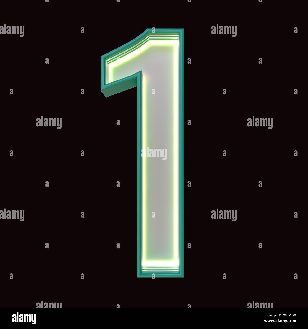 Number 1, Alphabet. Retro 3d number isolated on a black background with ...