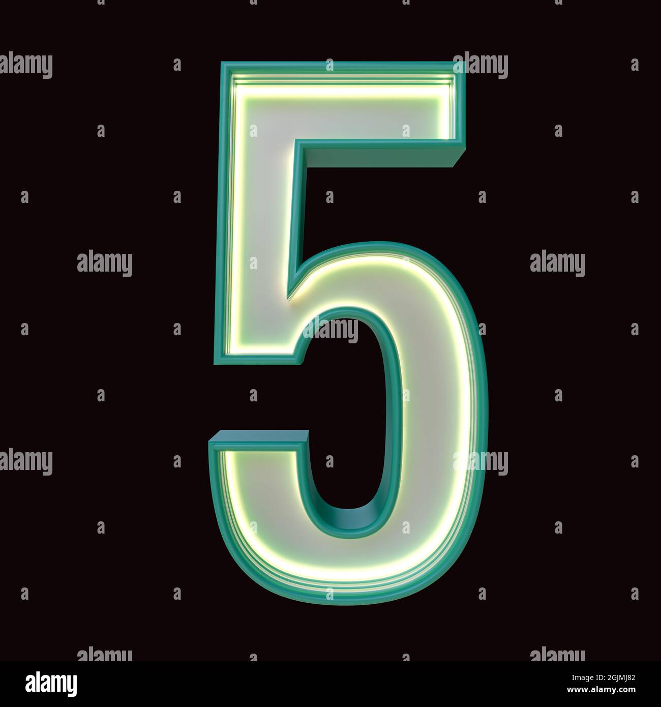 Number 5, Alphabet. Retro 3d number isolated on a black background with ...
