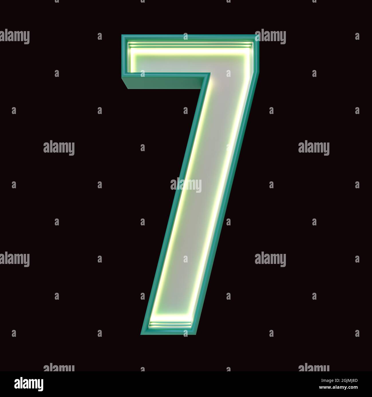 Number 7, Alphabet. Retro 3d number isolated on a black background with ...