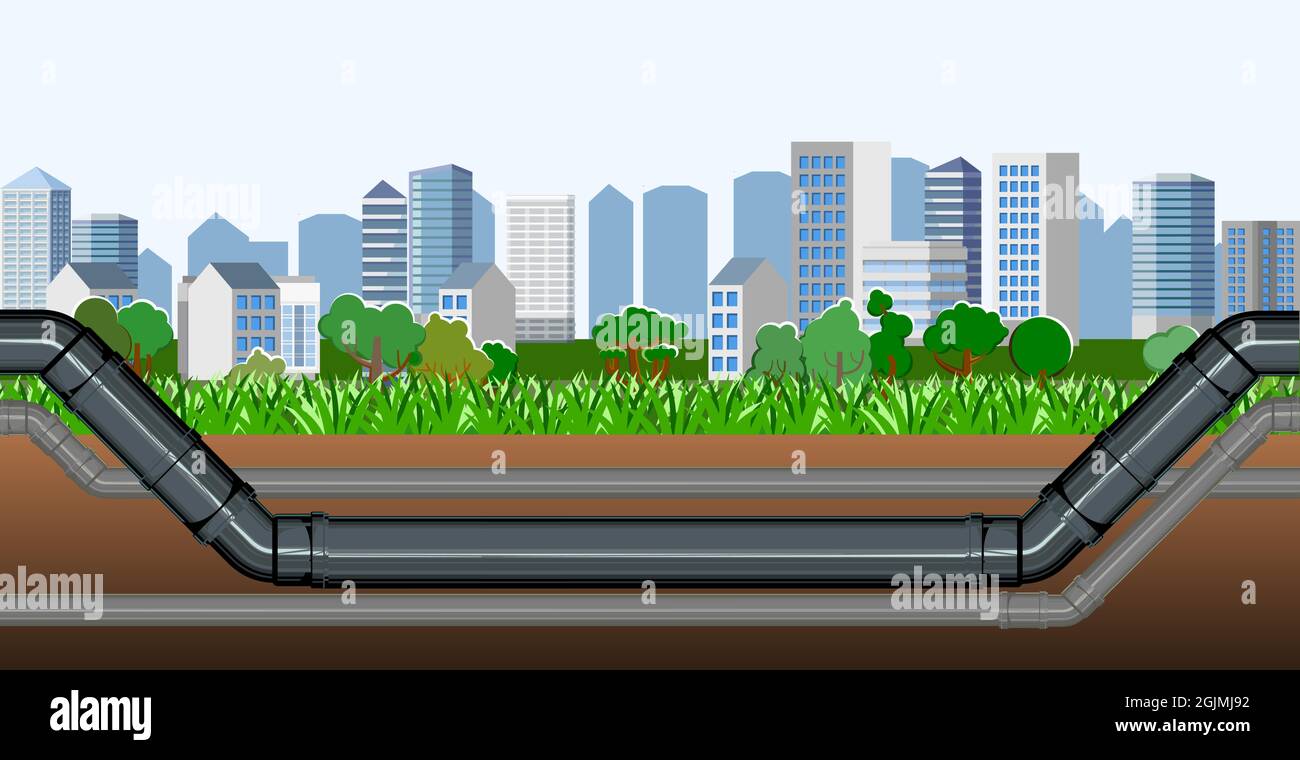 Underground pipe work Stock Vector Images - Alamy