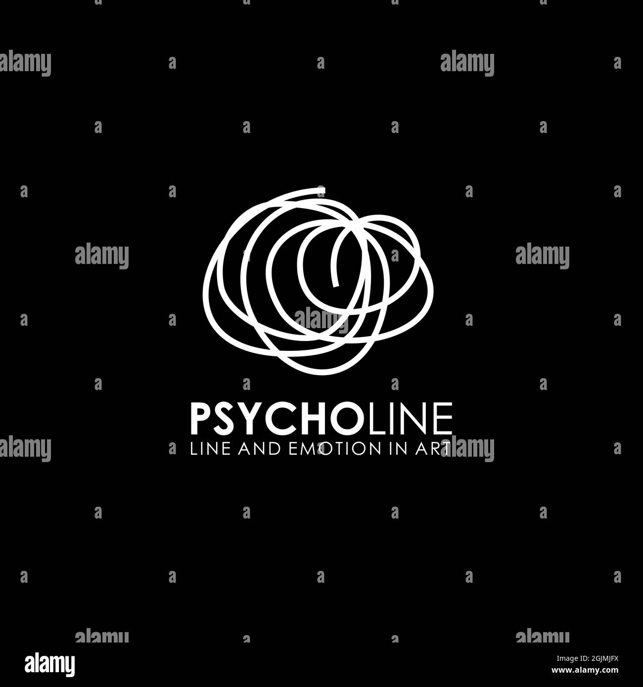 Psycholine logo design illustration vector template Stock Vector Image ...