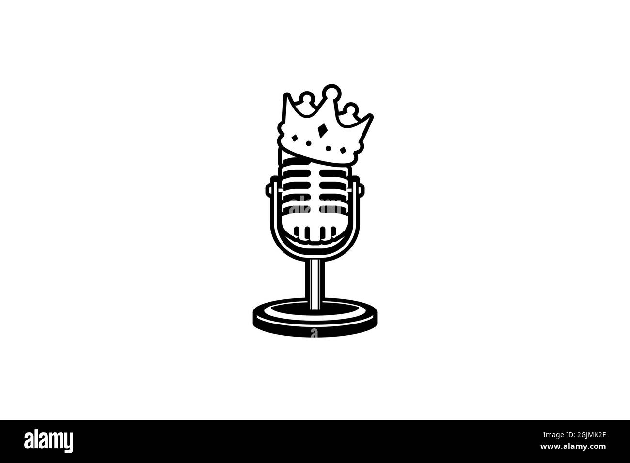 King microphone vector illustration in retro style. Design element for ...