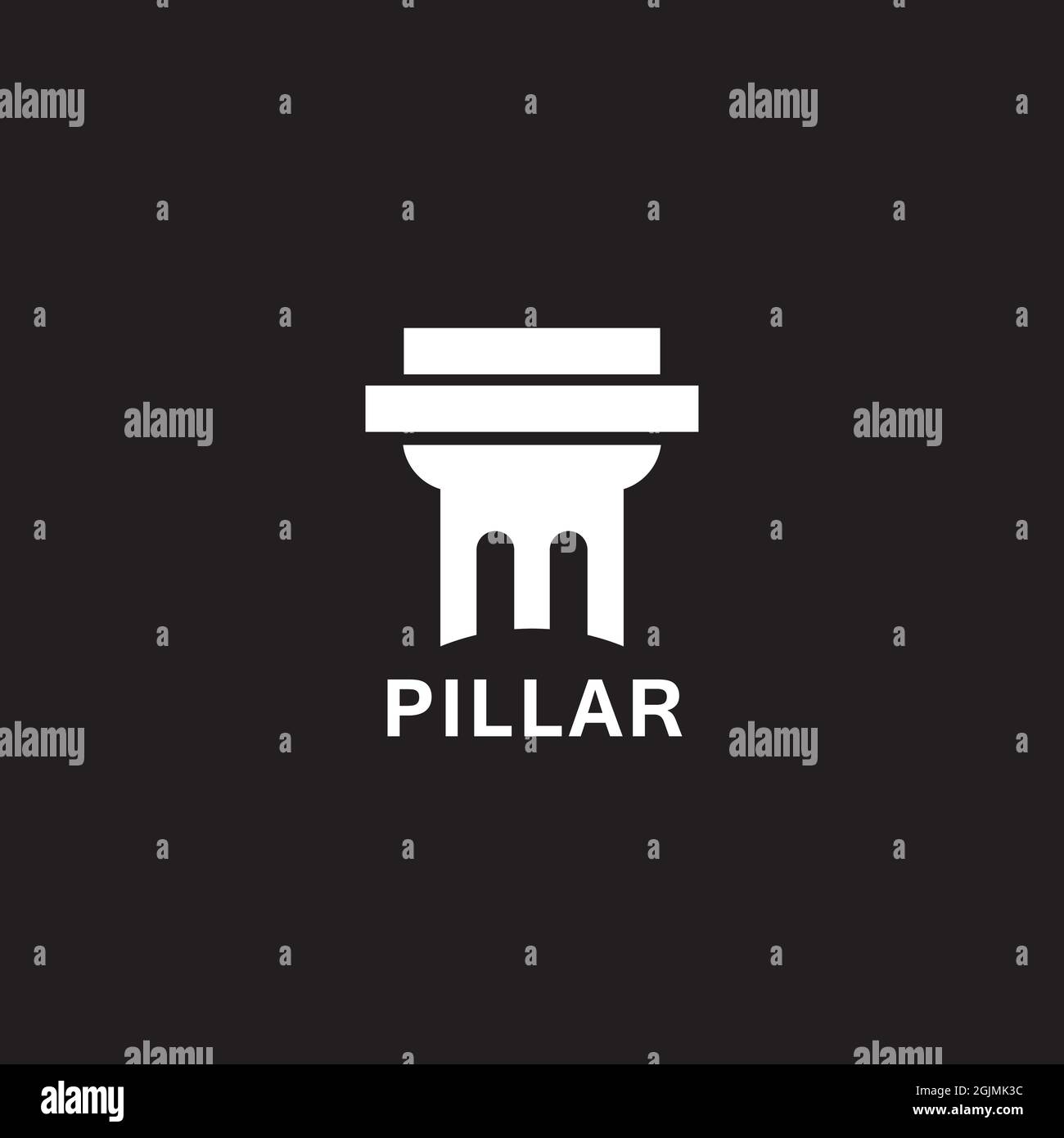 Concrete pillar icon logo design inspiration vector template Stock ...
