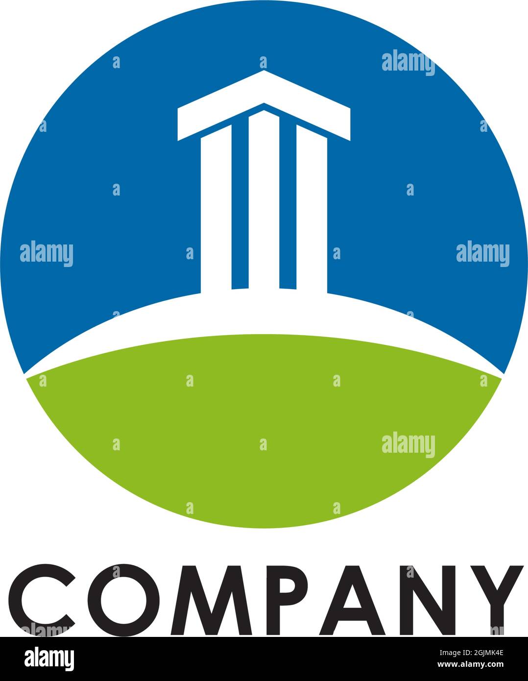 Concrete pillar icon logo design inspiration vector template Stock ...