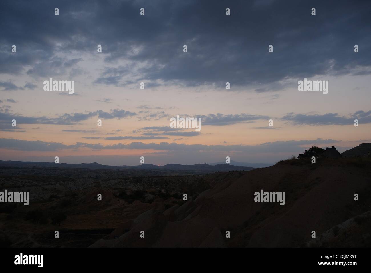 Sunset point in Urgup, Goreme with just before sun goes away in rose ...