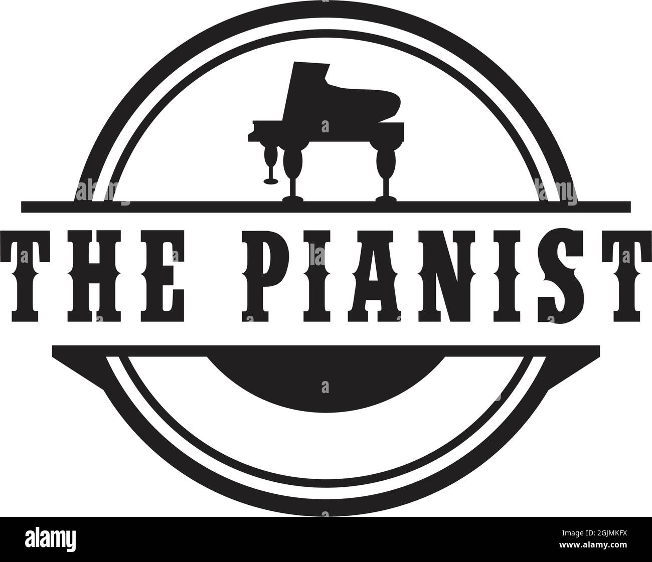 Piano logo design vector illustration template for music instrument ...