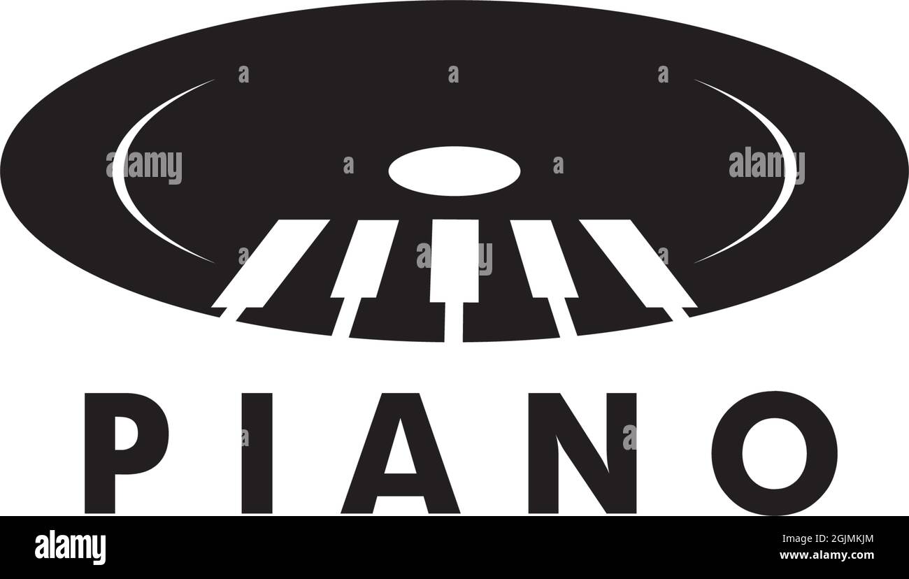 Piano logo design vector illustration template for music instrument ...