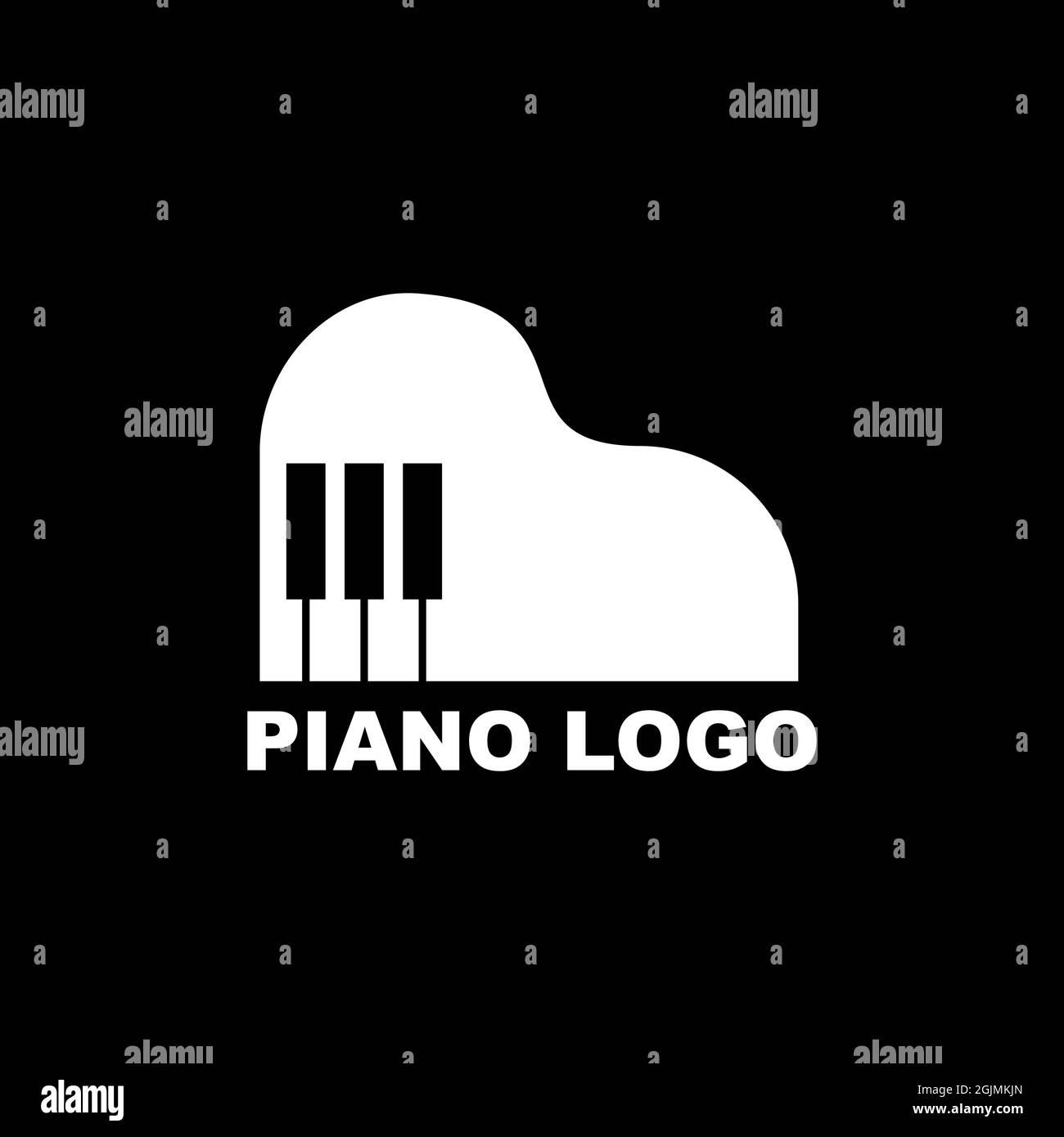 Piano logo design vector illustration template for music instrument ...