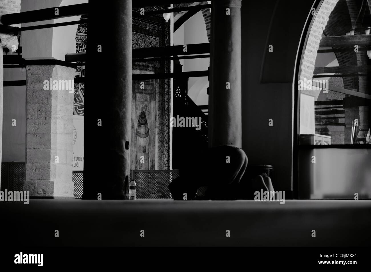 Inside the Alaeddin Keykubad Mosque (Cami) in Konya Turkey.prostration ...