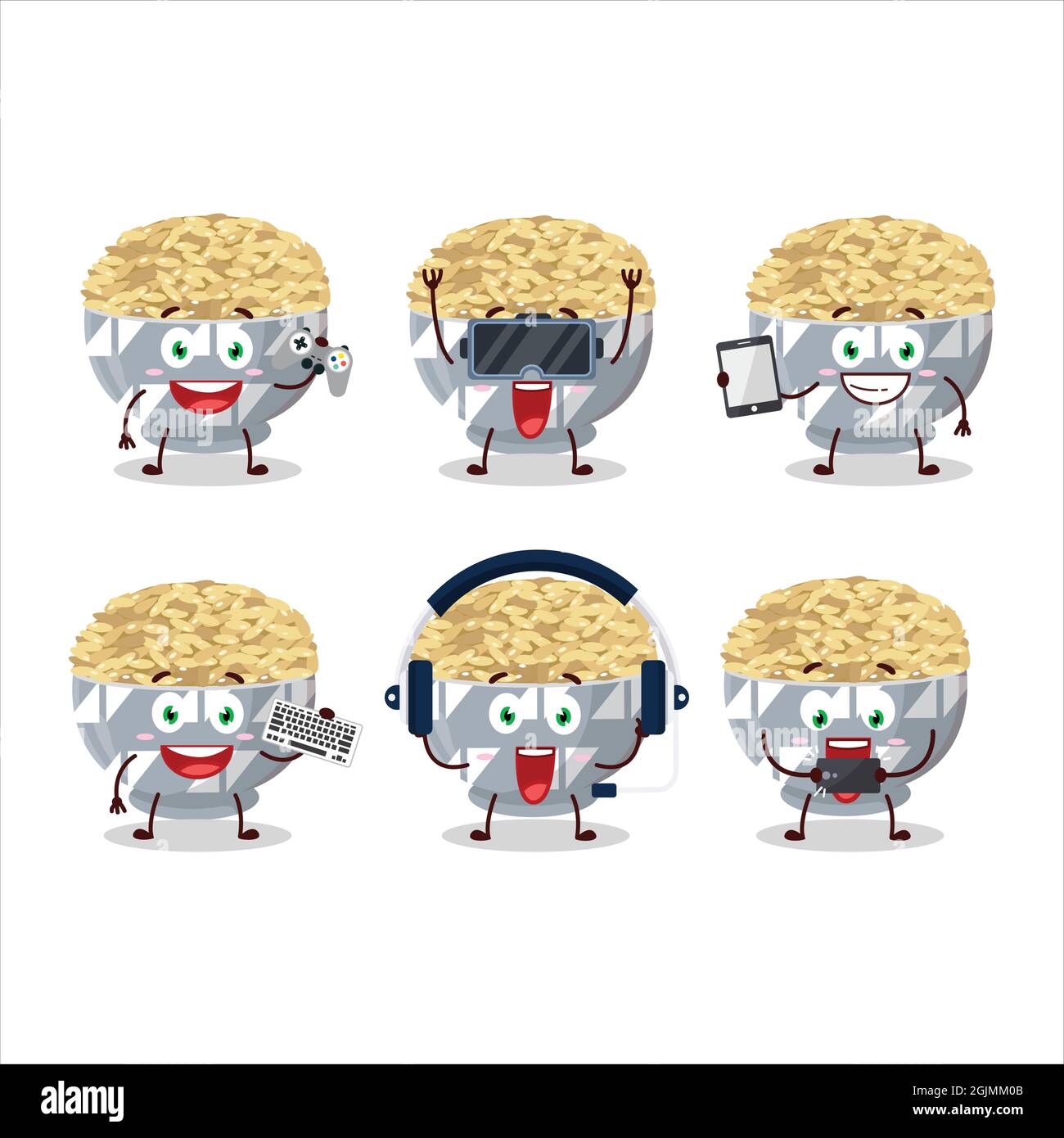 Parboied long grain rice cartoon character are playing games with ...