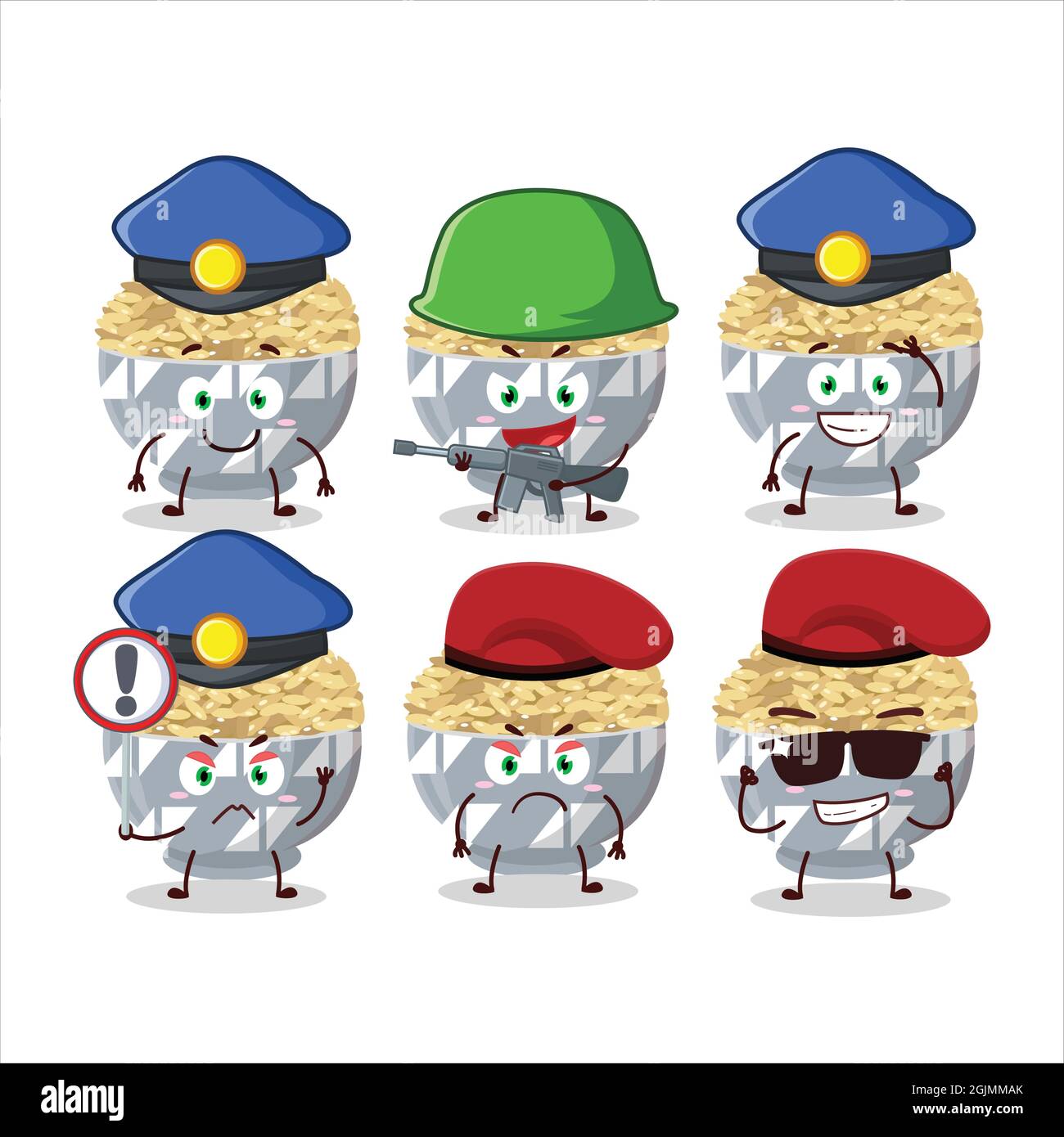 A dedicated Police officer of parboied long grain rice mascot design ...