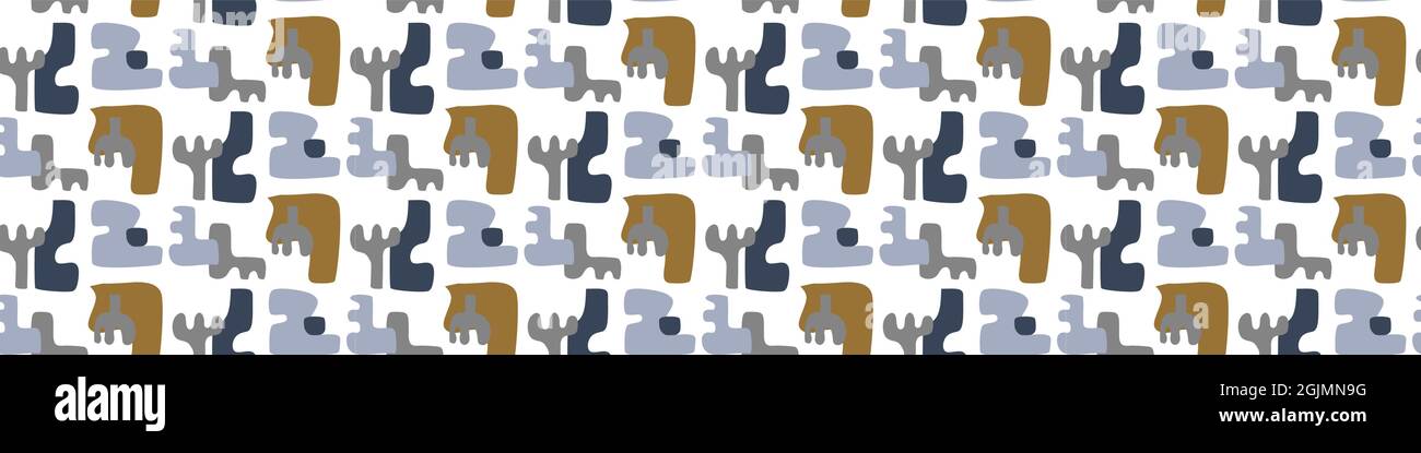 Masculine geometric seamless border pattern. Classic retro geo shape ...