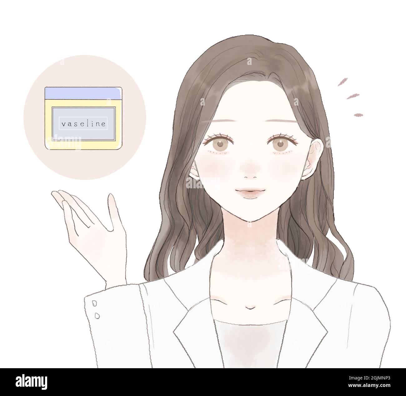 The woman doctor who explains an effect of the vaseline Stock Photo - Alamy