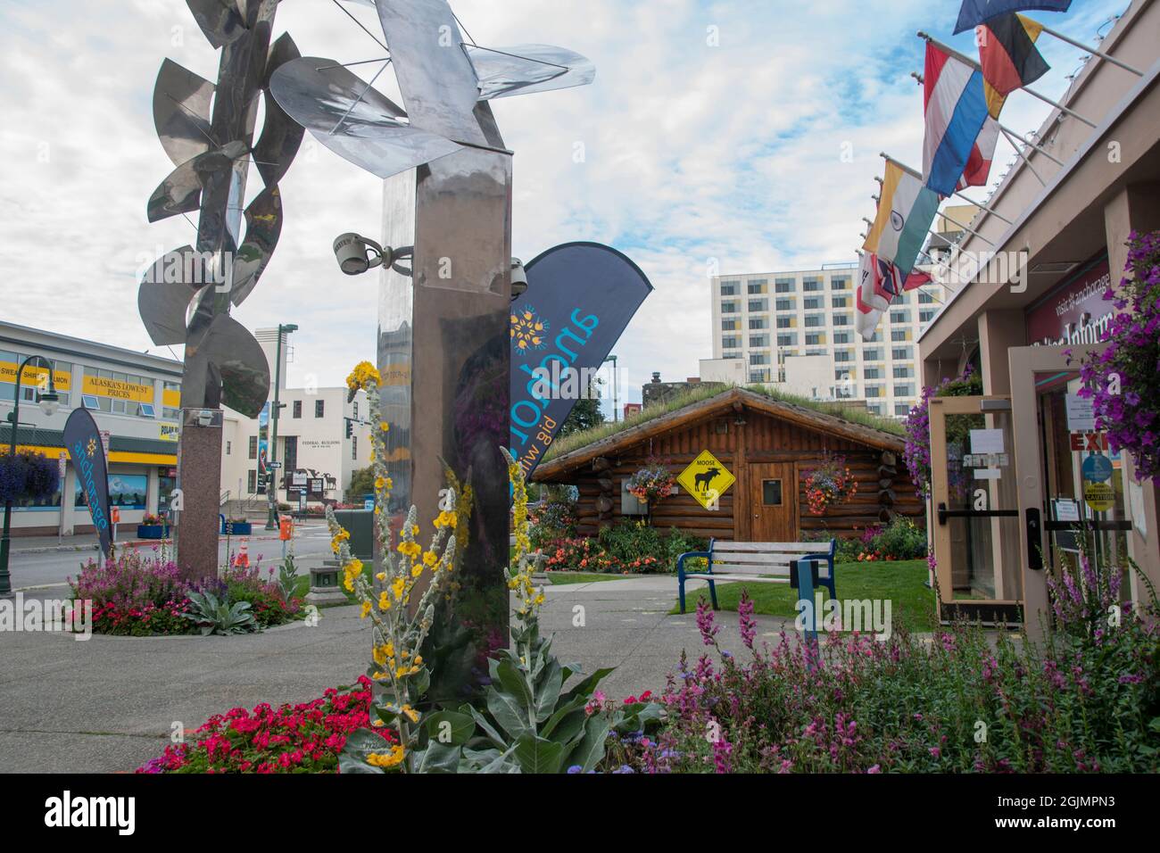 Downtown Anchorage is full of fascinating shapes and sights Stock Photo ...