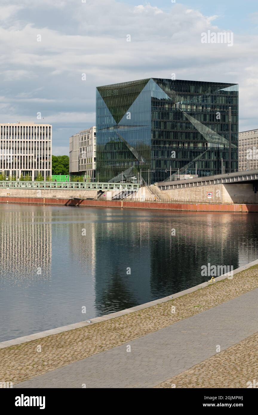 View of the modern and architectural Cube Berlin office building at ...