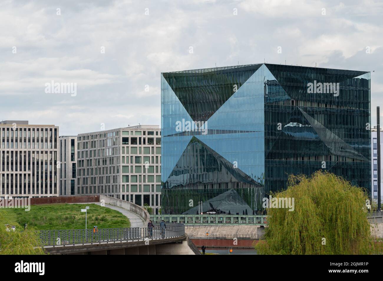 View of the modern and architectural Cube Berlin office building at ...