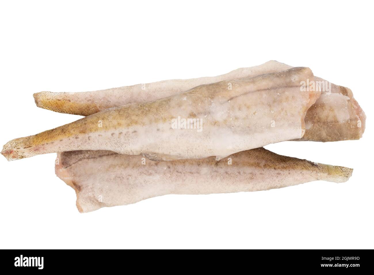 Fresh frozen hake or pollock isolated on white background. File ...