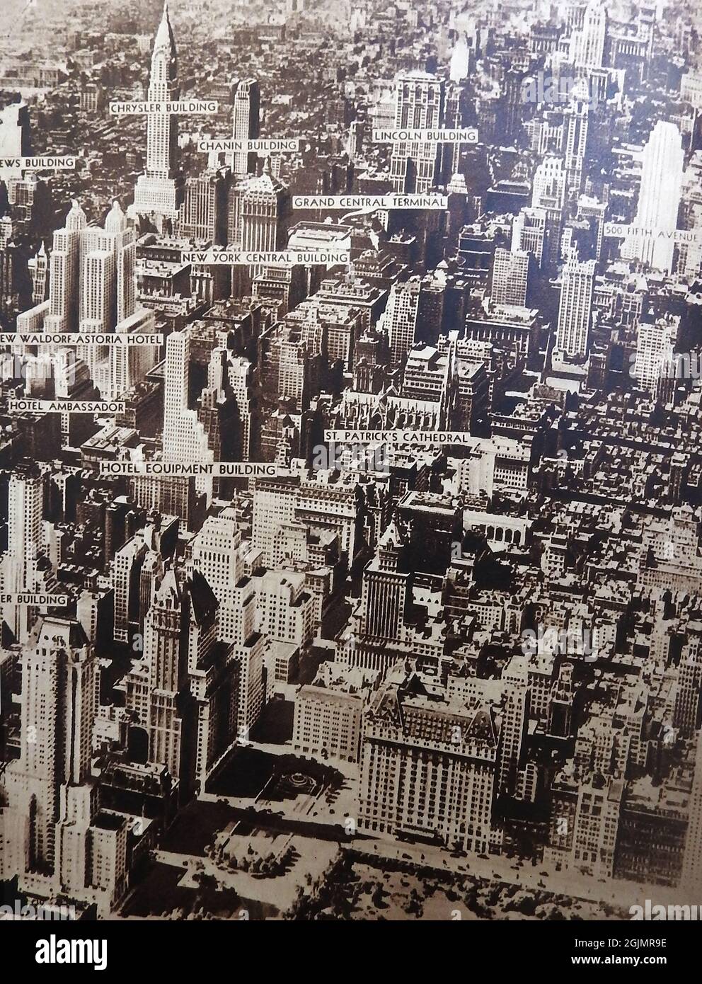 A 1939 Old Photograph Of The Skyline Of Manhattan New York Usa With