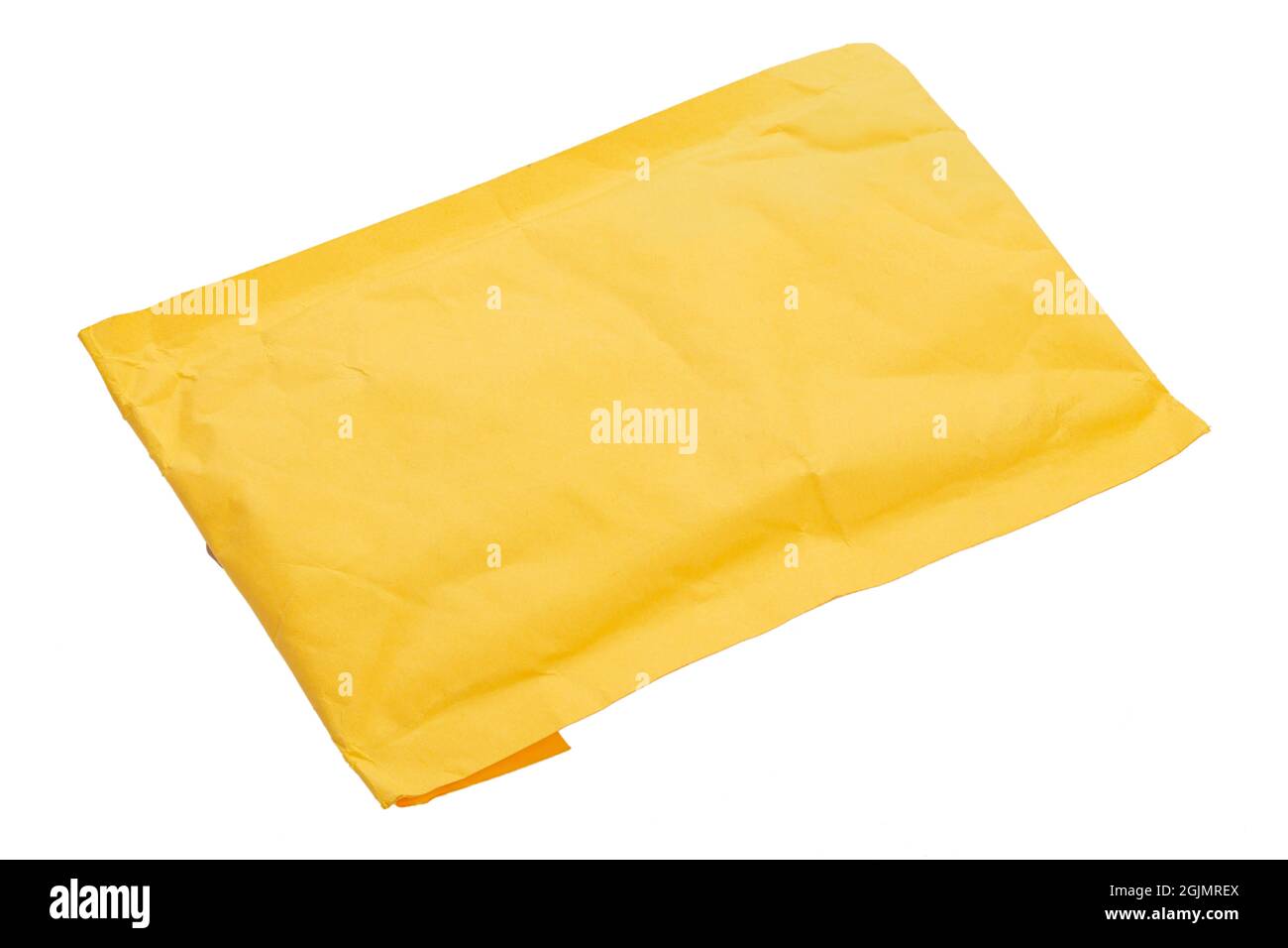 Yellow paper bag on a white background. Packaging for international ...