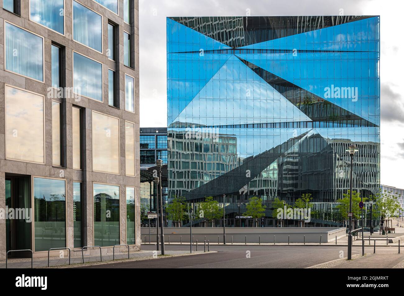View of the modern and architectural Cube Berlin office building at ...