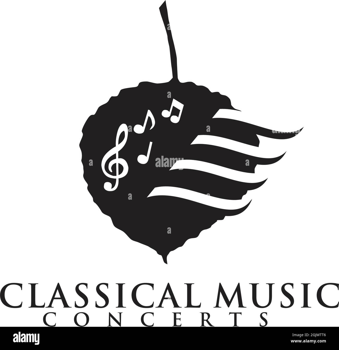 Classical Music Logo Design Vector Template Illustration Stock Vector