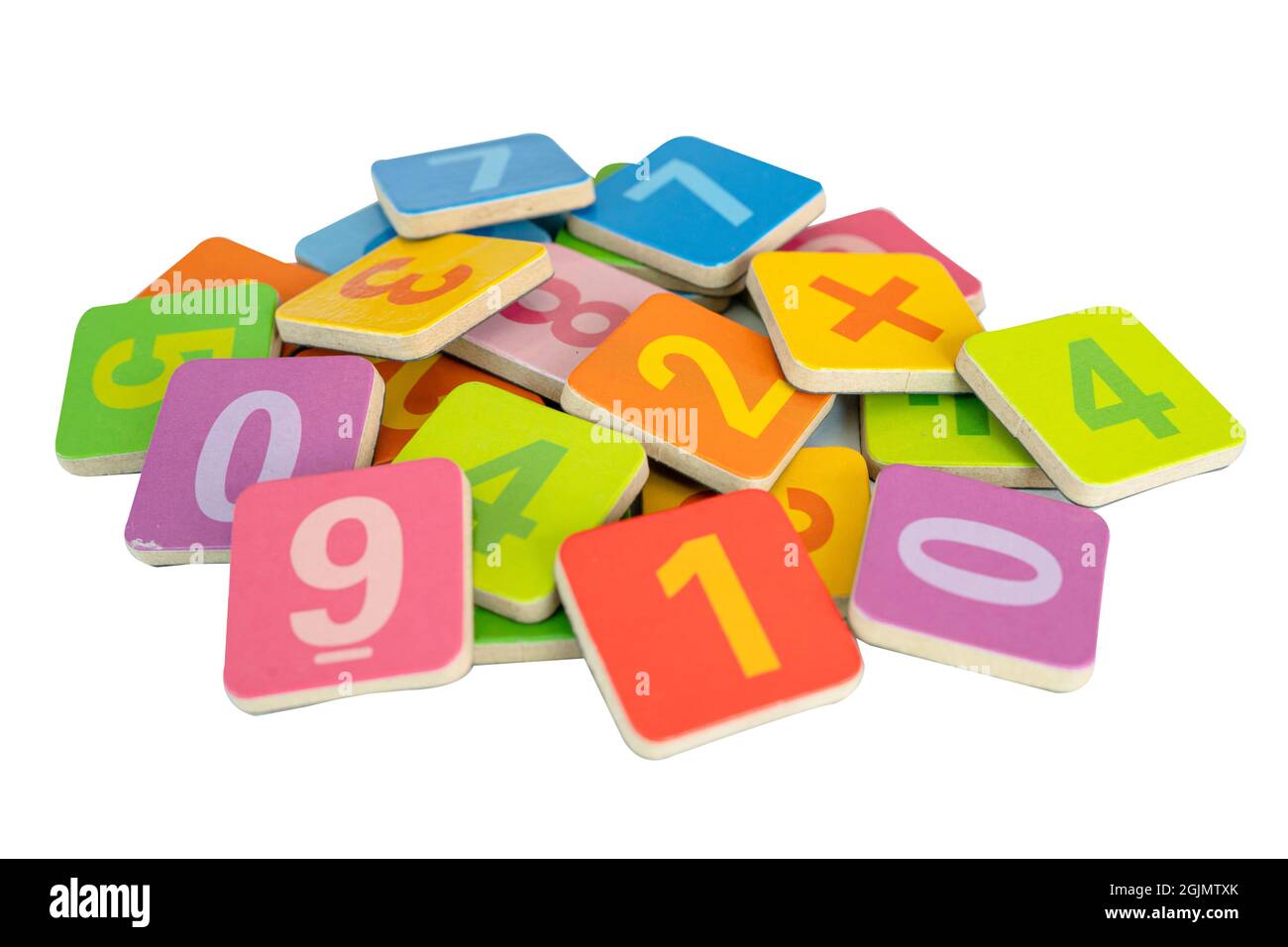 Math number colorful on white background, education study mathematics ...