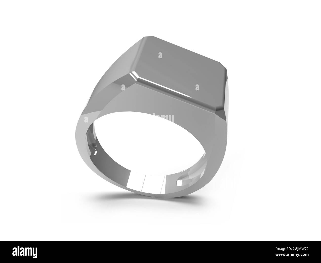 Signet Ring 3D Illustration Mockup Scene on Isolated Background Stock ...