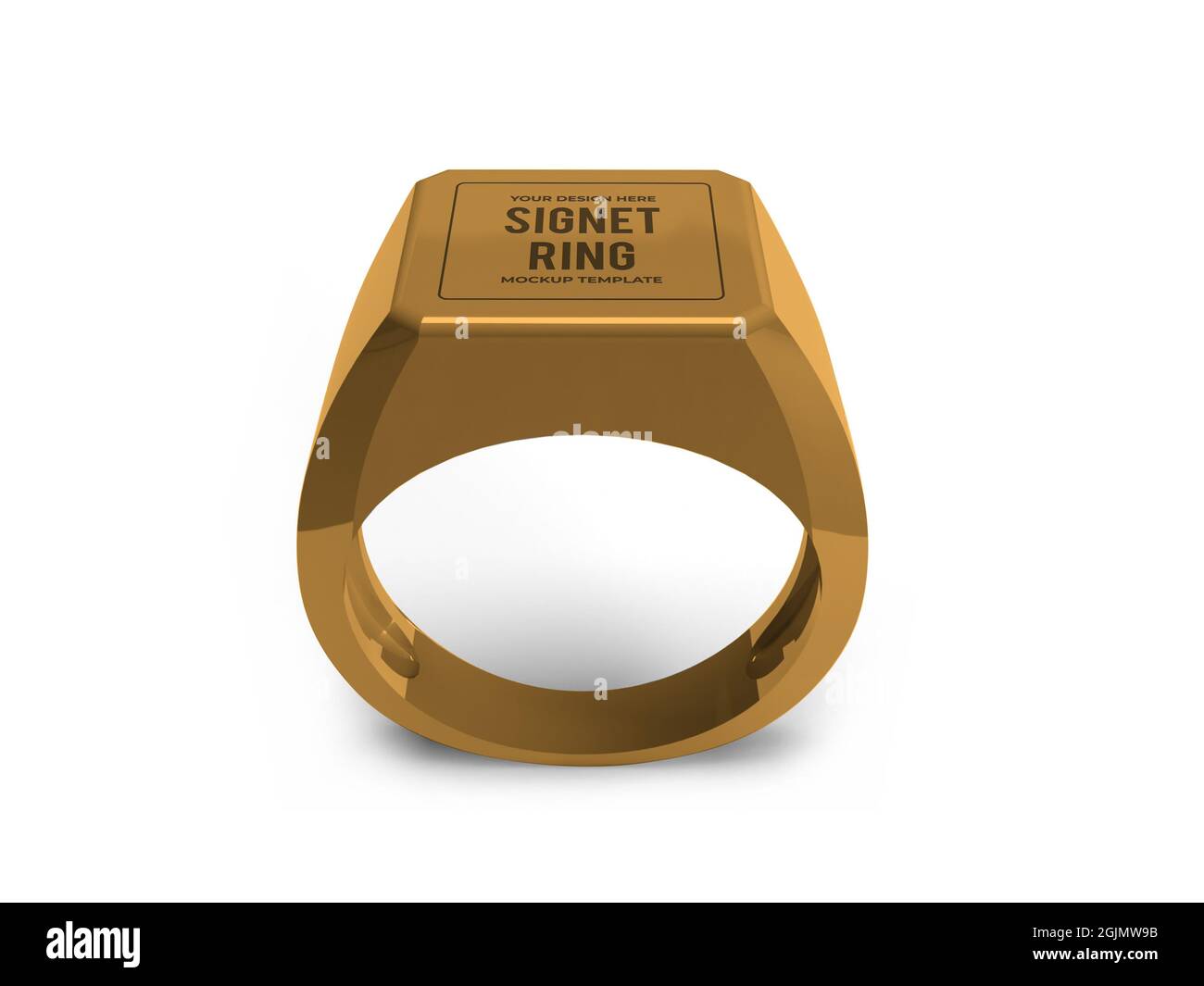 Signet Ring 3D Illustration Mockup Scene on Isolated Background Stock ...