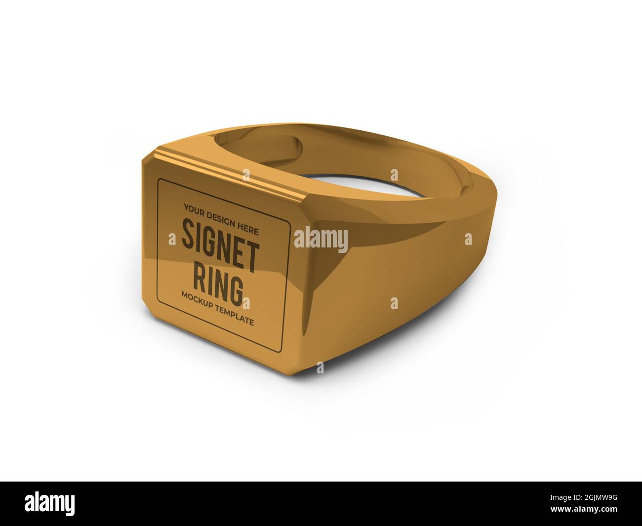 Signet Ring 3D Illustration Mockup Scene on Isolated Background Stock ...