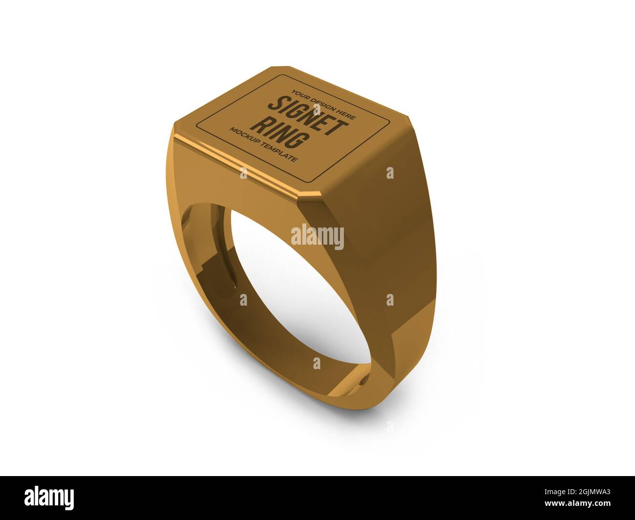 Signet Ring 3D Illustration Mockup Scene on Isolated Background Stock ...